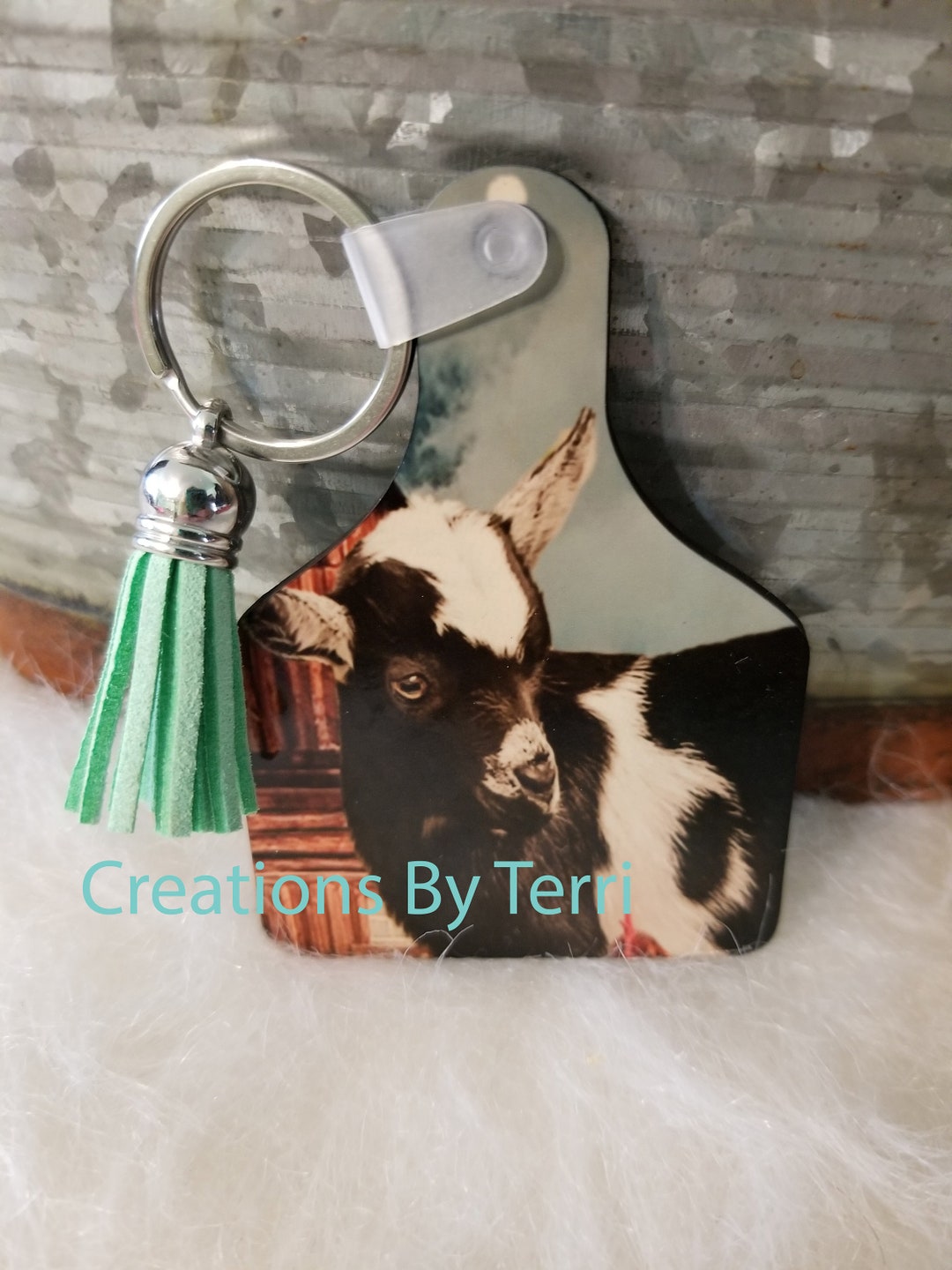 Cute Goat Key Chain Cow Tag Key Chain Cow Ear Tag. Goats - Etsy