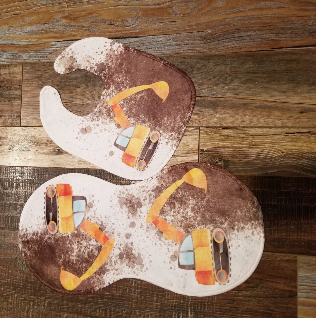 Construction Dirt Baby Gift Set Baby Shower Gift Set Burp Rag Bib and ...
