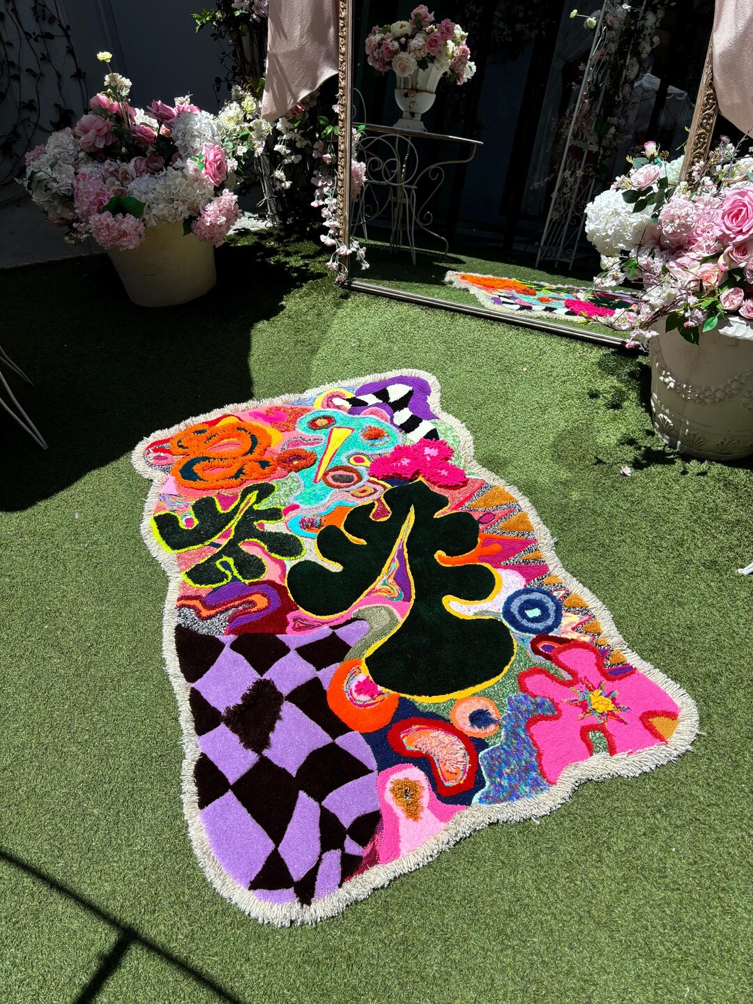 Hand Tufted Funky Floor Rug - Etsy