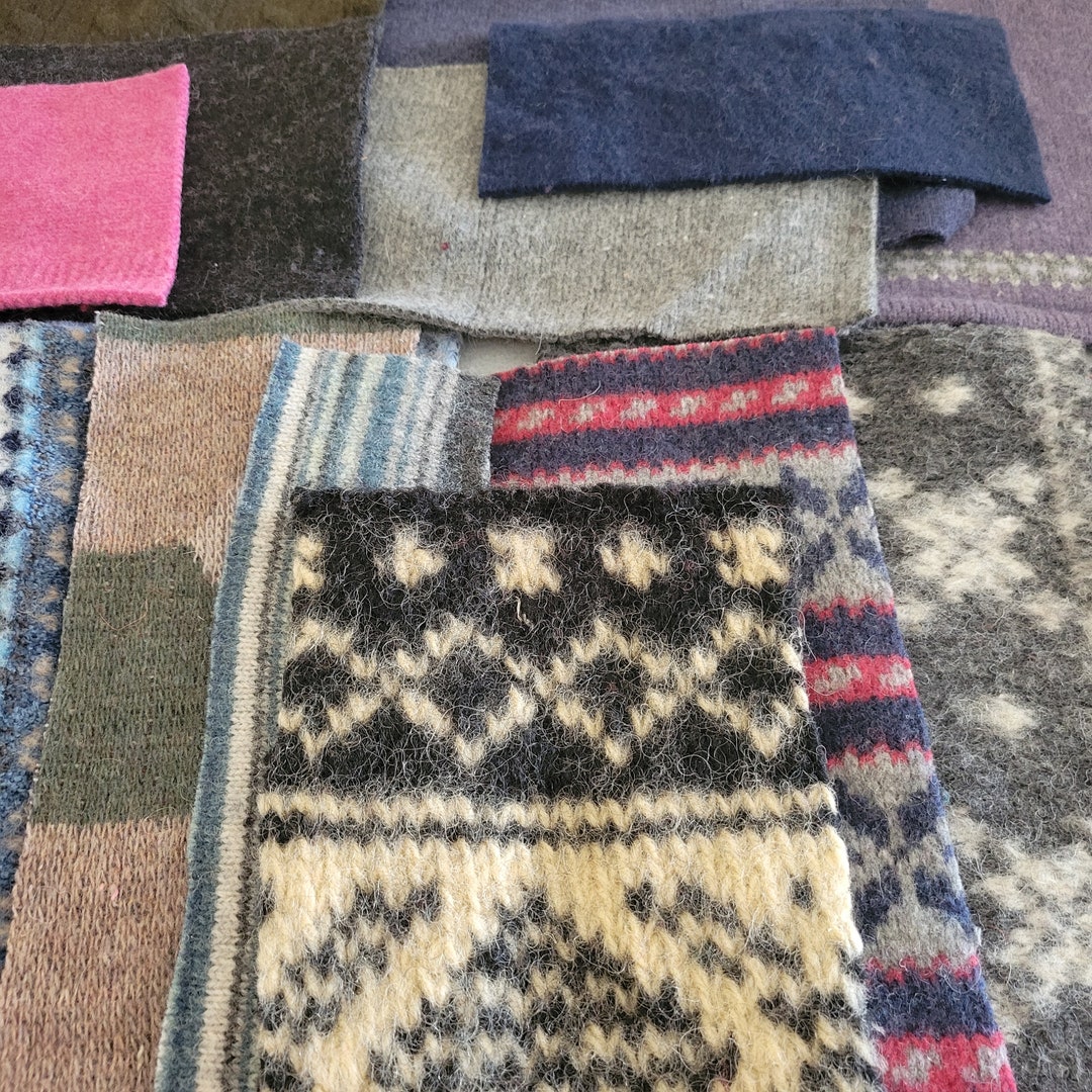 Wool Scraps, Wool Bundle, 24 Pieces, Large Scraps, Felted Wool, Wool ...