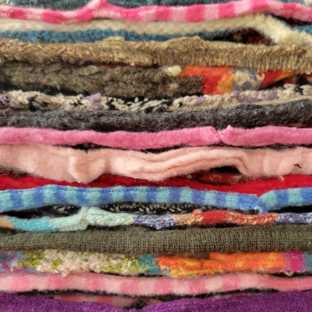 Felted Wool Seams, Repurposed Sweater, Wool Scrap Charm Pack, Stash ...