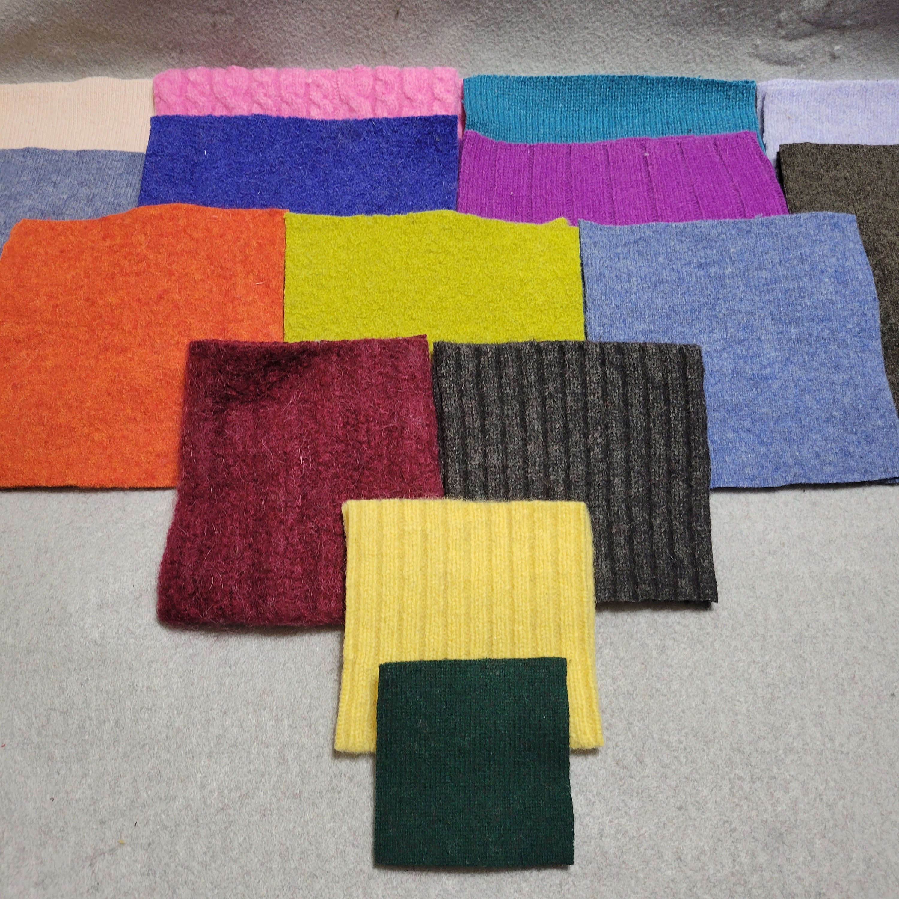 Felted Wool, Quilt Squares, Wool Scrap Charm Pack, Hand Cut Stash Pack ...