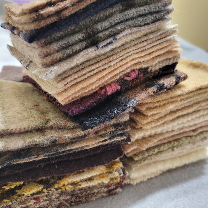 Wool Squares, 4" Color Specific, Wool Quilt Squares, Wool Scraps, Hand ...
