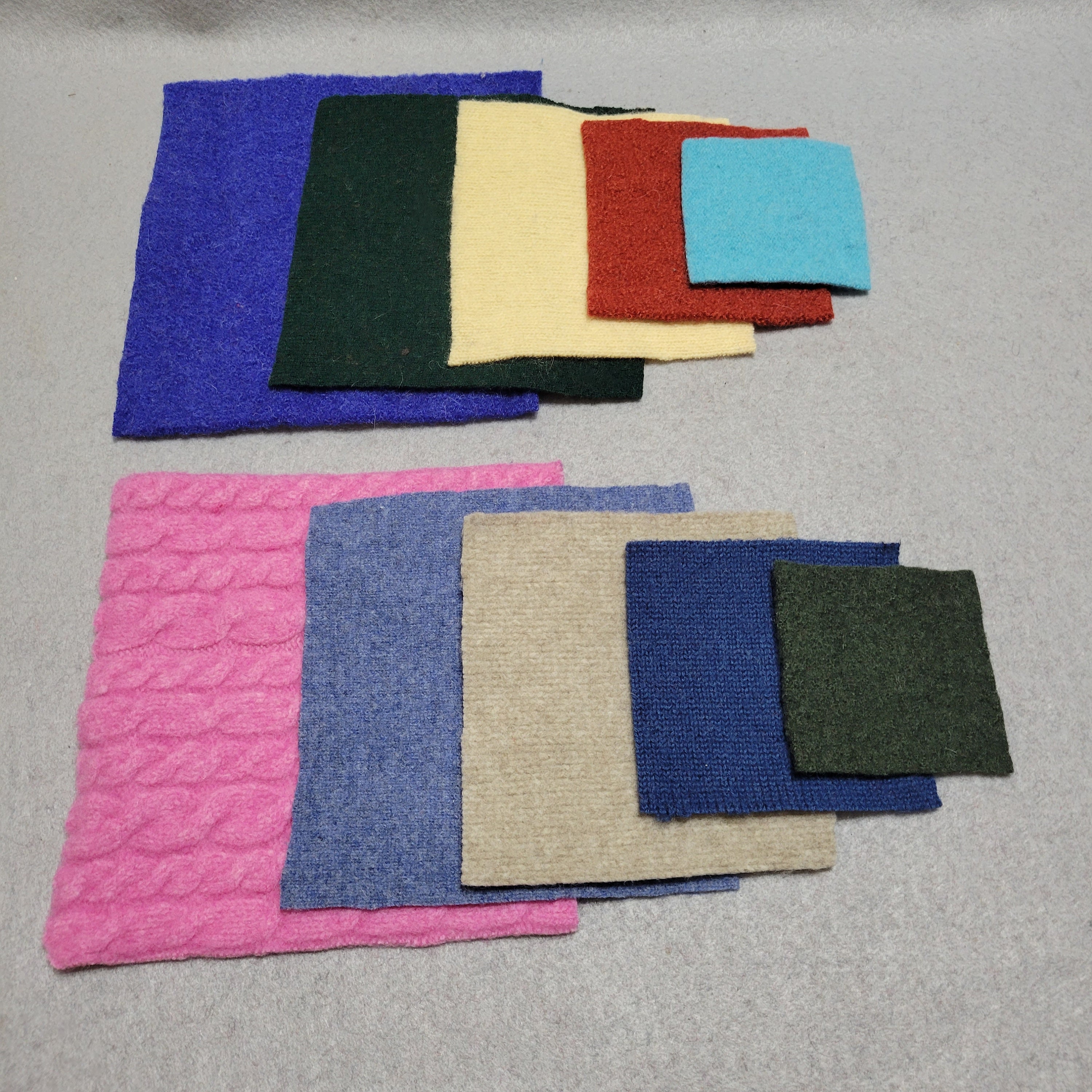 Felted Wool, Quilt Squares, Wool Scrap Charm Pack, Hand Cut Stash Pack ...