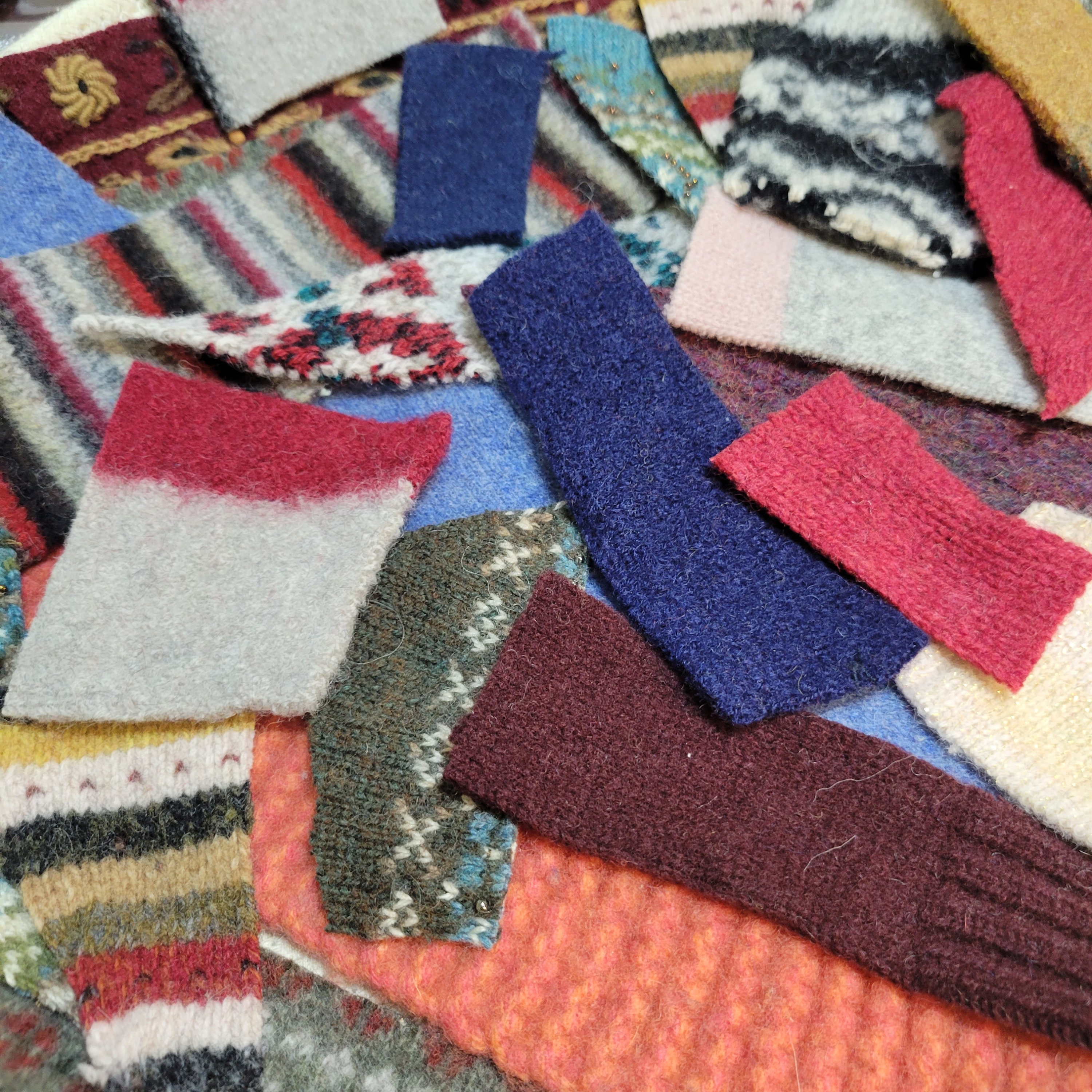 Wool Scraps, Felted Wool Scraps, Wool Charm Pack, Stash Pack, Wool ...