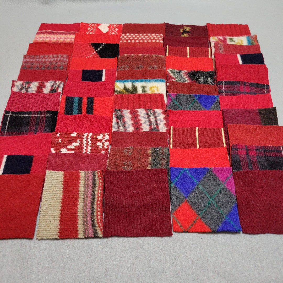 Wool Squares, 5 Color Specific-12 Pcs, Felted Wool, Quilt Squares, Wool ...