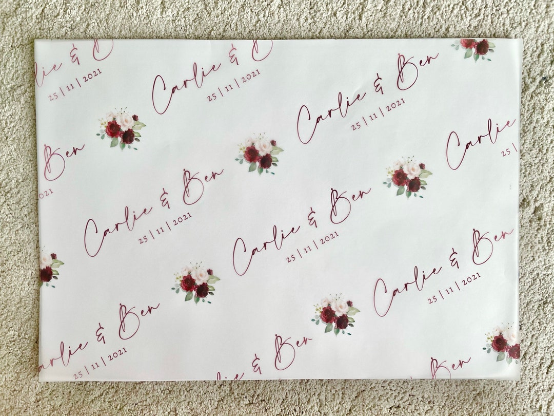 CUSTOM Personalised Tissue Paper - Weddings, Celebrations, Gifts ...