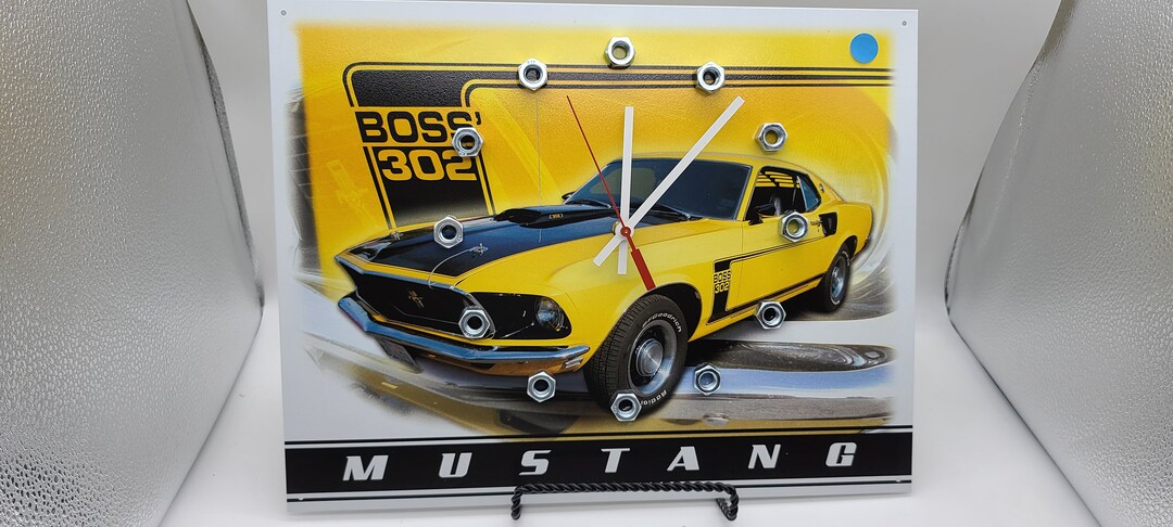 Ford BOSS 302 Mustang Metal Wall Clock: Retro Garage Decor - Etsy