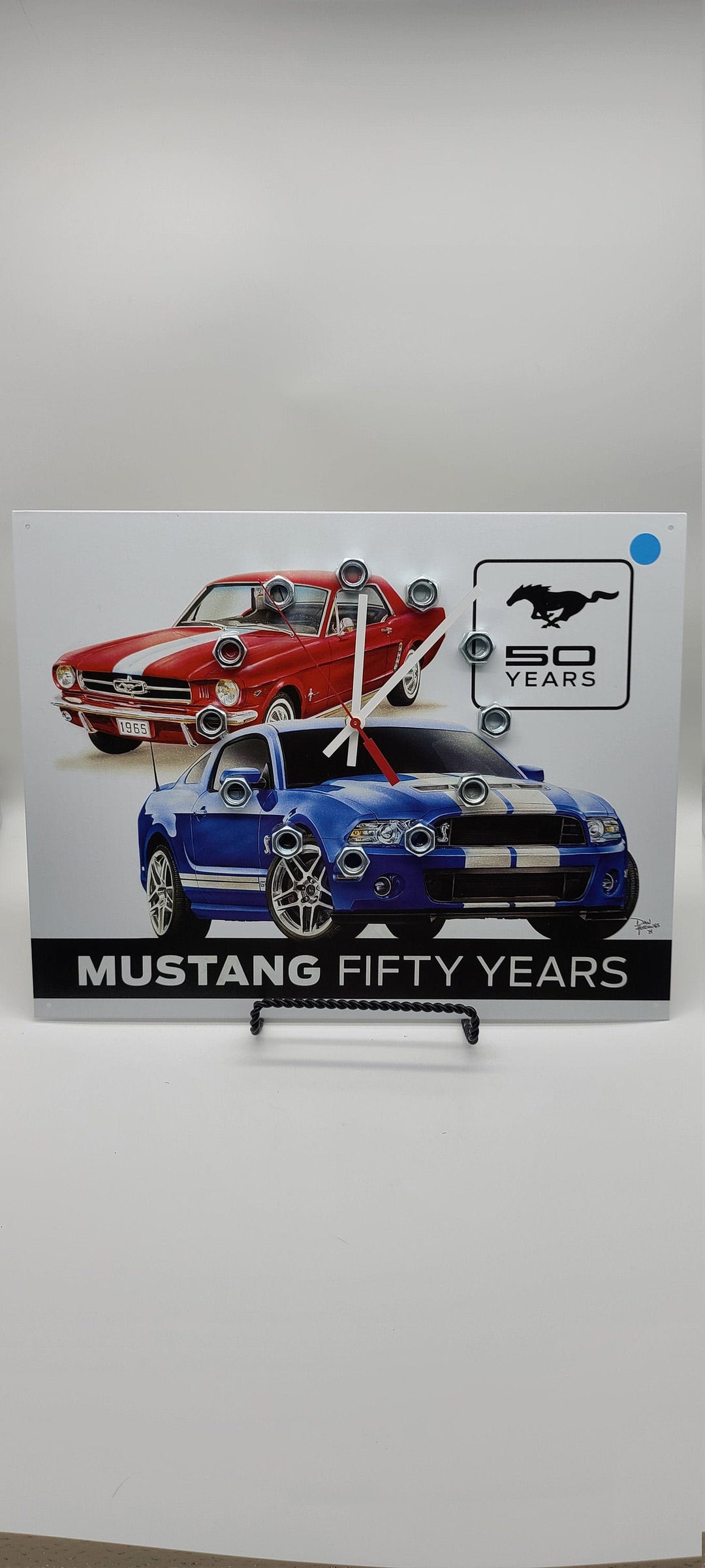 Ford 50 Year Mustang Metal Clock - Garage Man Cave Decor - Etsy