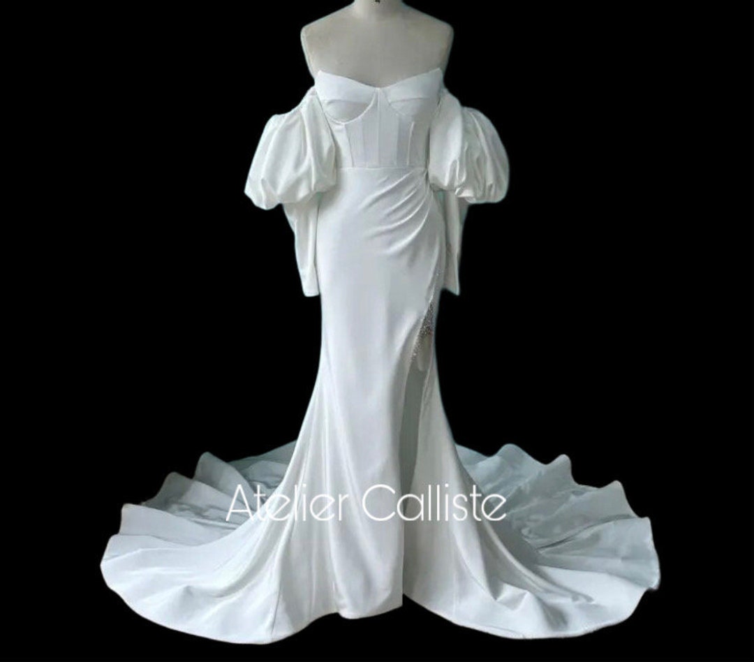 Preorder Handmade ELSA Satin Corset Wedding Dress Luxury - Etsy