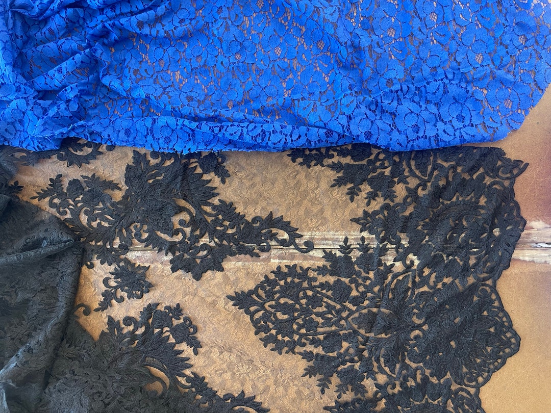 Designer Dead Stock Lace Fabric Bundle, Foral Lace, Lace Fabric ...