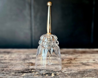 Antique Clear Glass Bell in Crystal Design - Etsy