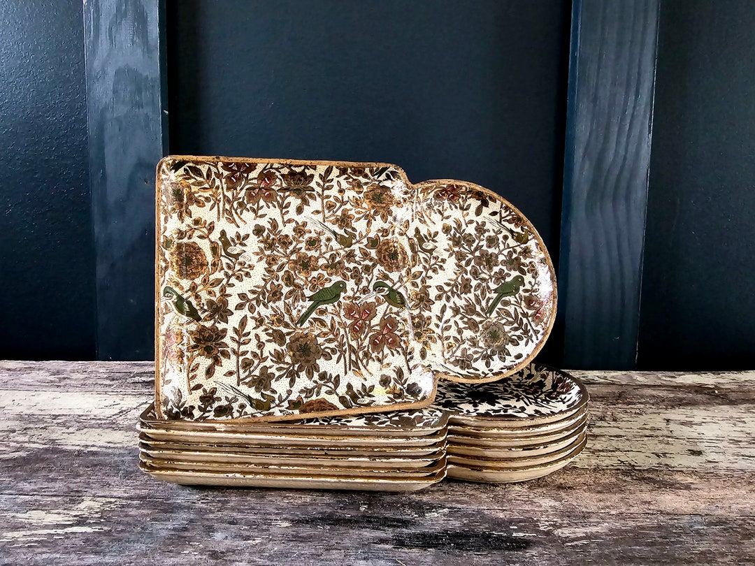 Ten Vintage Trays Paper Mache Trays Made in Japan Viking Imported ...