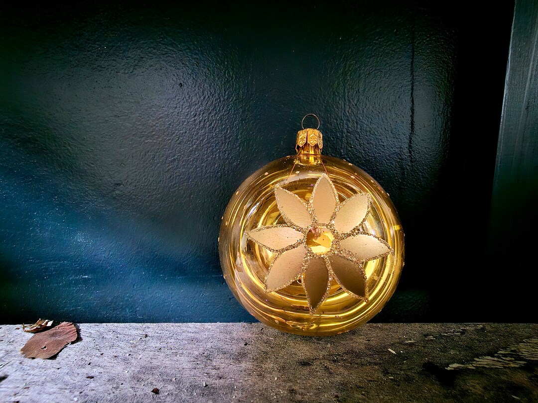 Vintage Gold Ornament With Flower, Czech Republic - Etsy