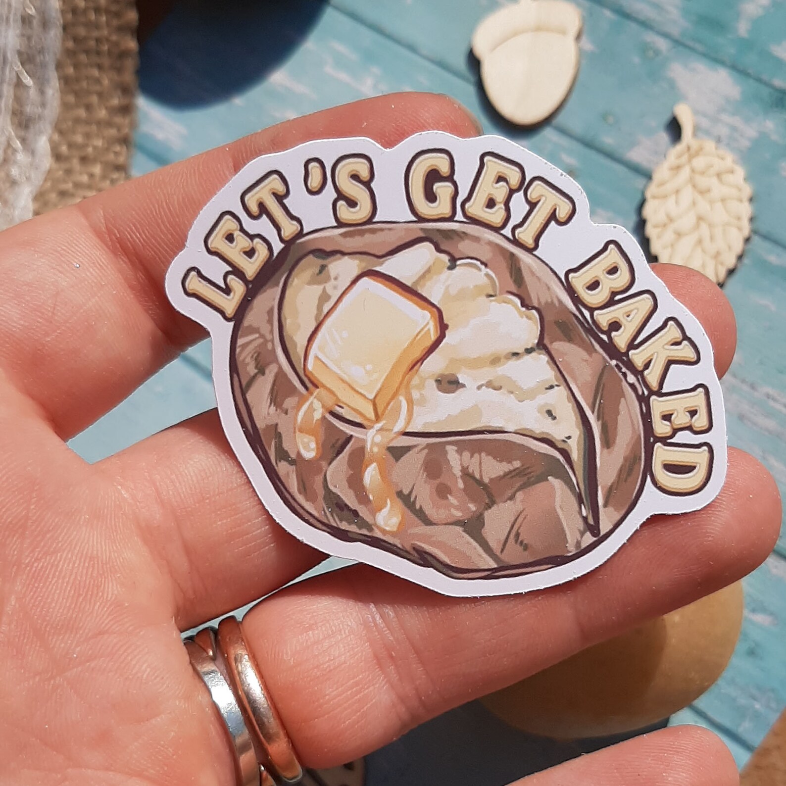 Potato Puns Let's Get Baked Vinyl Sticker - Etsy