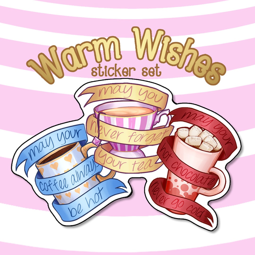 Warm Wishes for Warm Drinks Sticker Set - Etsy