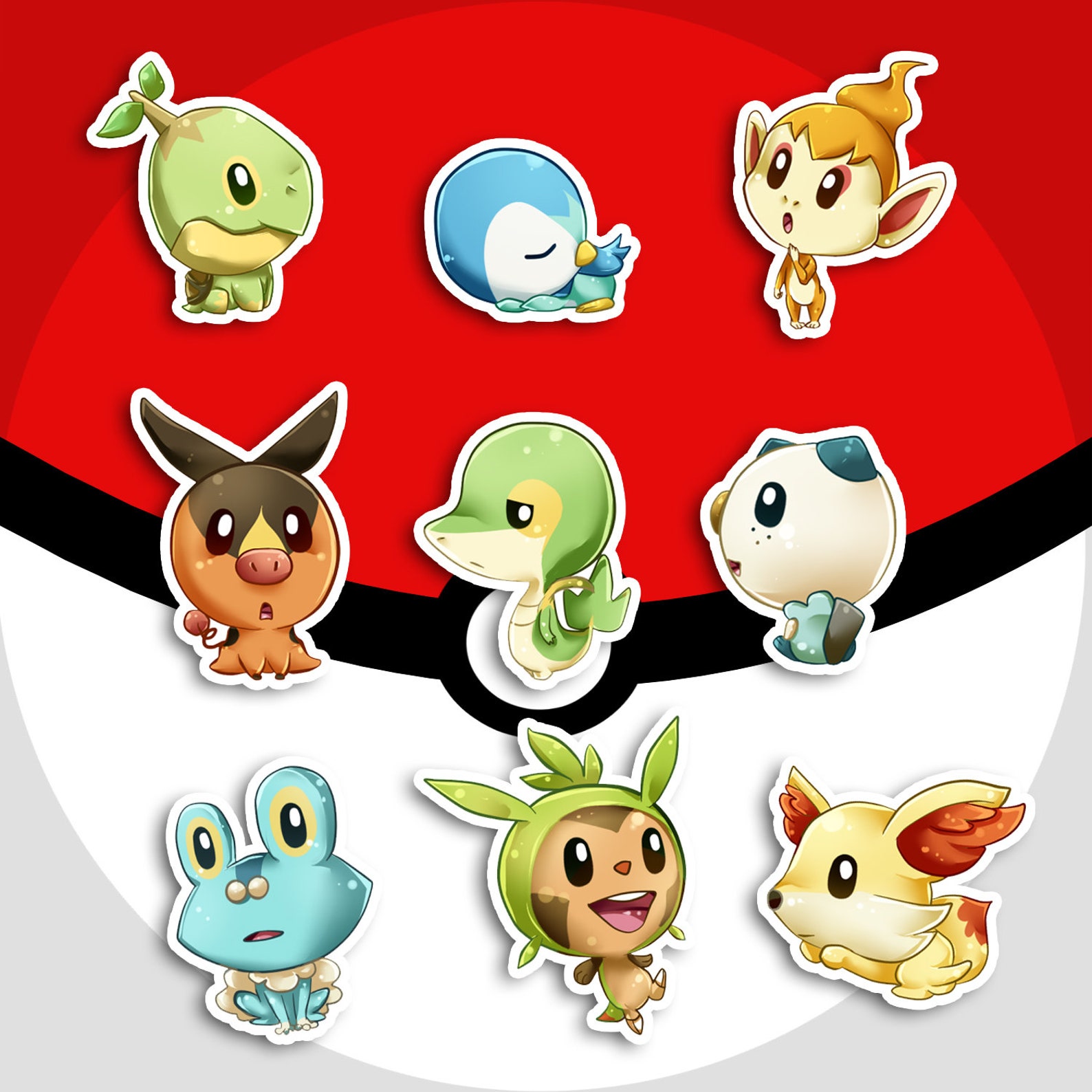 Pokemini Sticker Set | Etsy