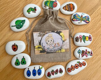 The Hungry Caterpillar, Story Stones, Hungry Caterpillar Rocks, Gift ...