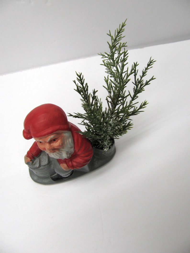 Vintage Heissner Terra Cotta Gnome Candle Holder 1950s Christmas ...
