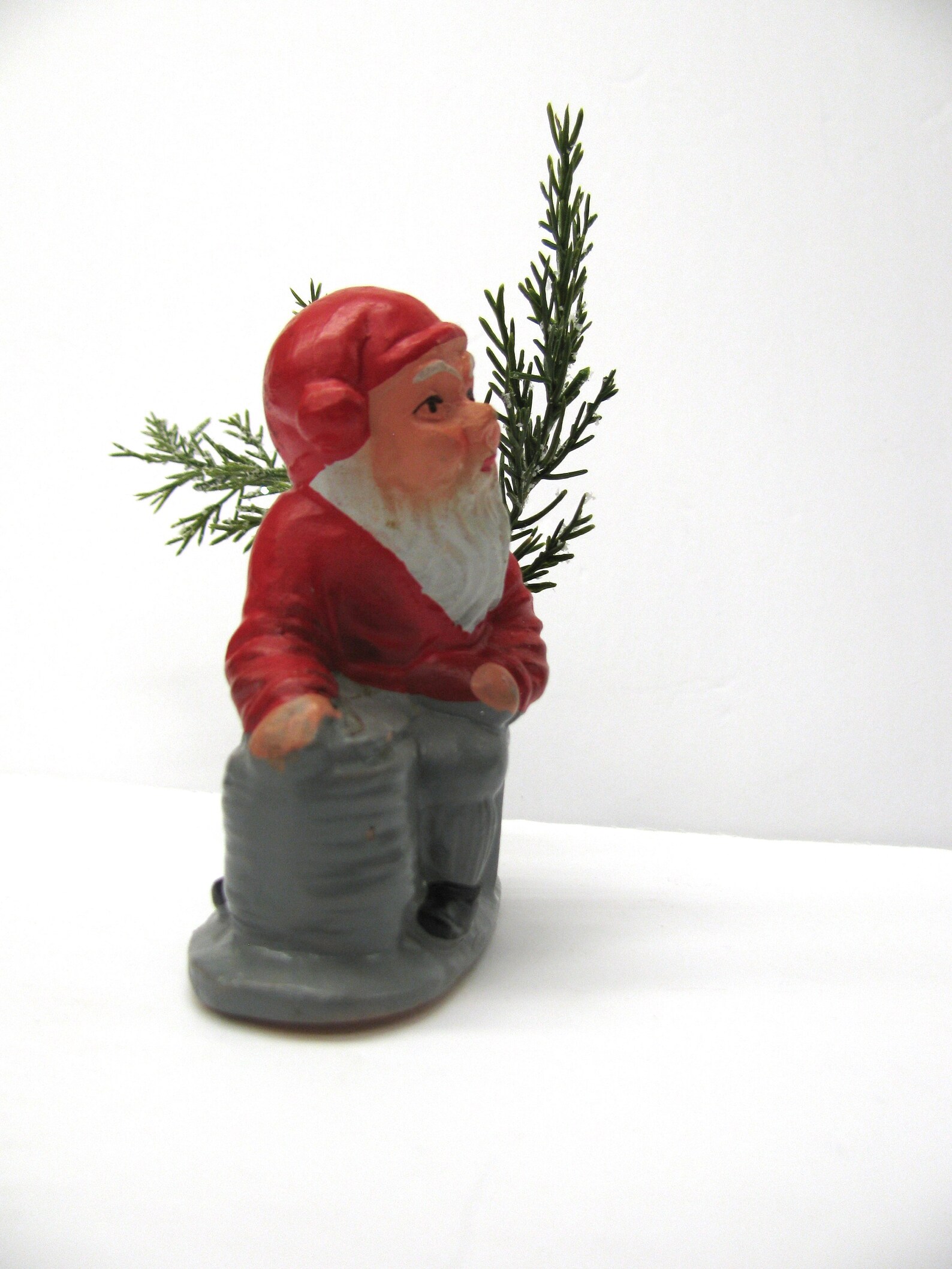 Vintage Heissner Terra Cotta Gnome Candle Holder 1950s Christmas ...