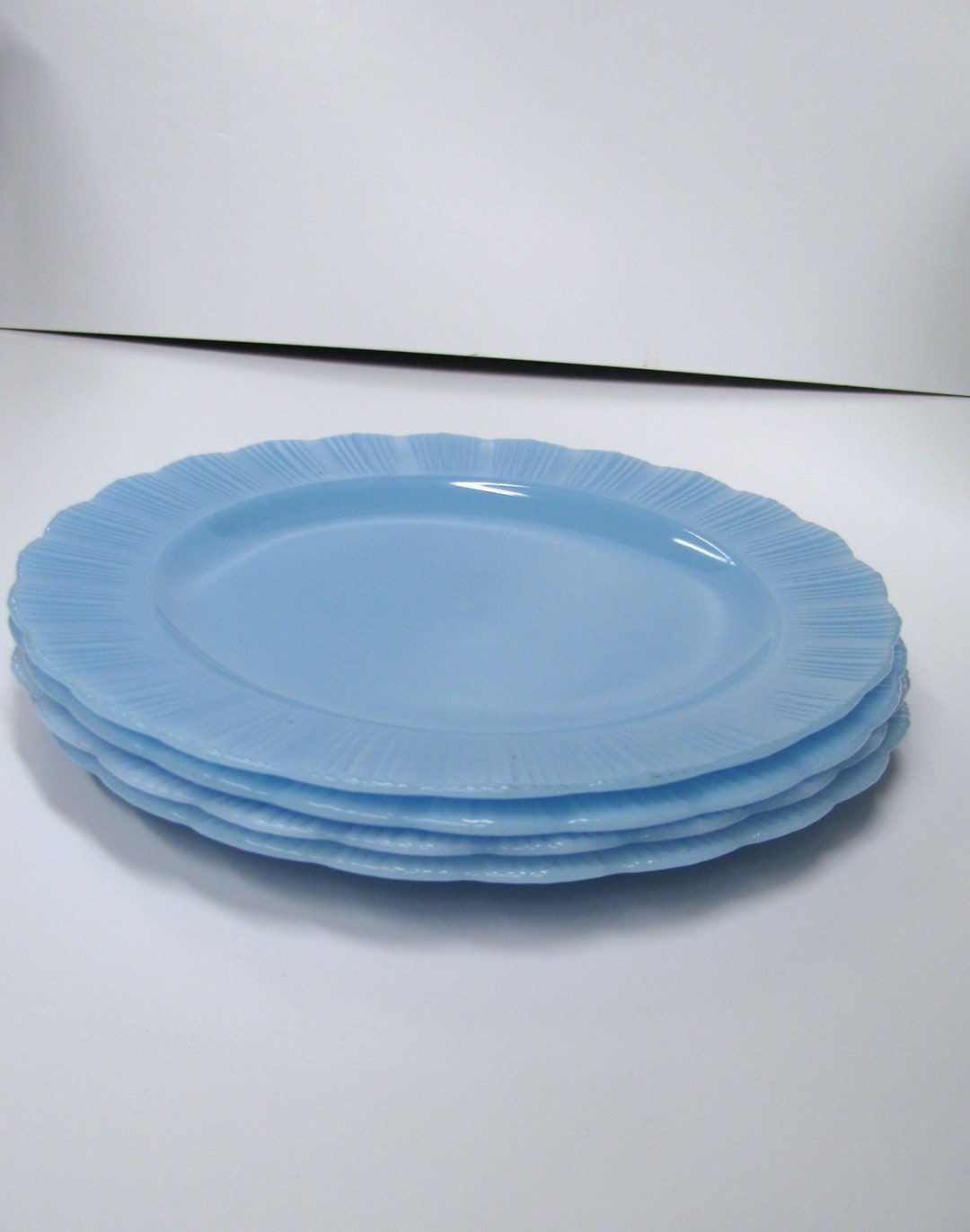 4 Vintage Delphite Pyrex Dinner Plates Delphite Blue Pyrex 9.5 Plates ...