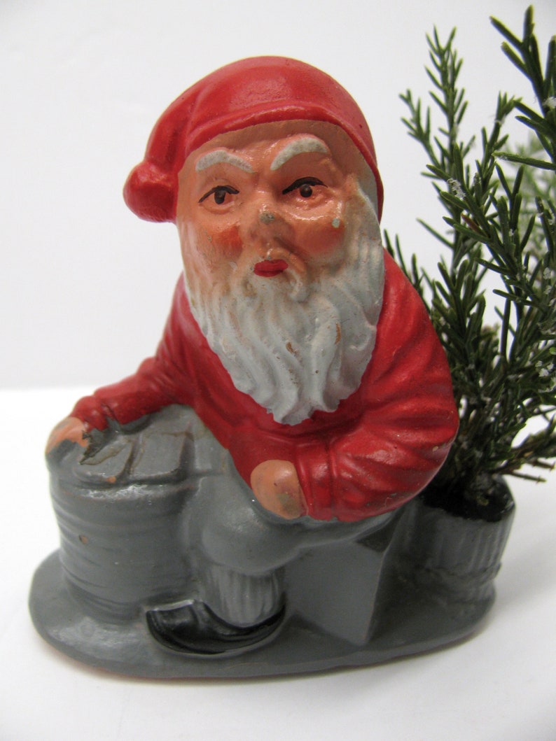 Vintage Heissner Terra Cotta Gnome Candle Holder 1950s Christmas ...