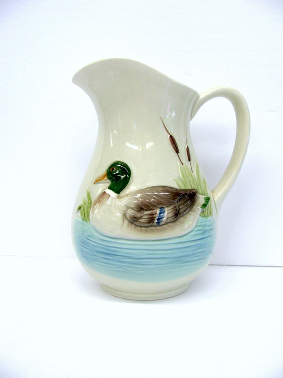 Vintage Otagiri Mallard Duck Pitcher Ceramic Jug Water - Etsy