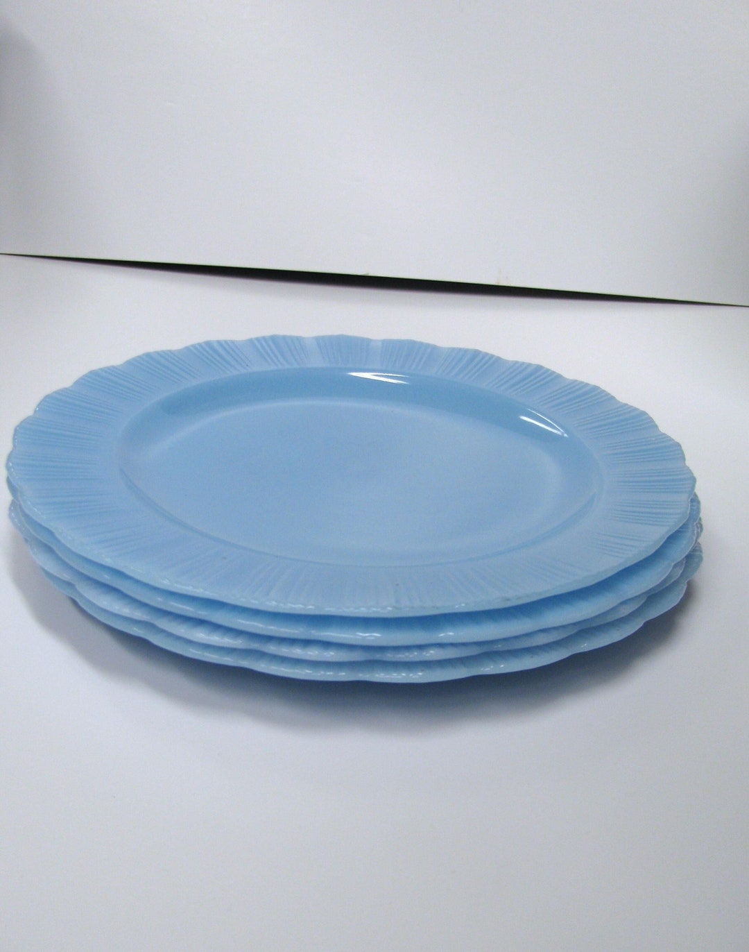 4 Vintage Delphite Pyrex Dinner Plates - Delphite Blue Pyrex 9.25 ...