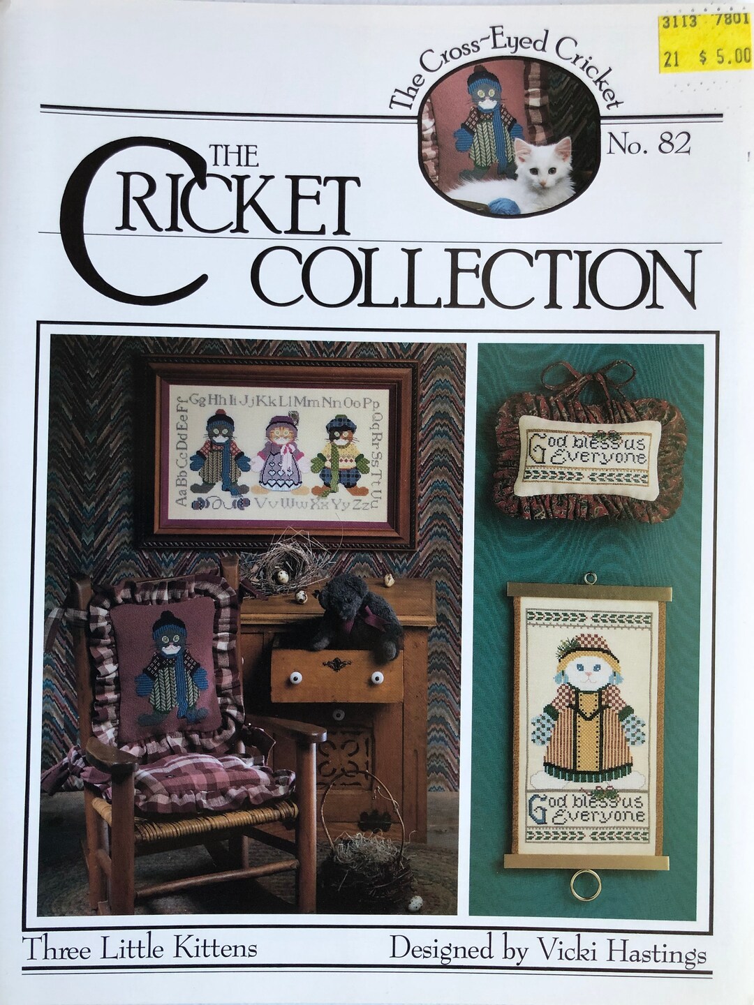 The Cricket Collection~cross Stitch Pattern~three Little Kittens - Etsy