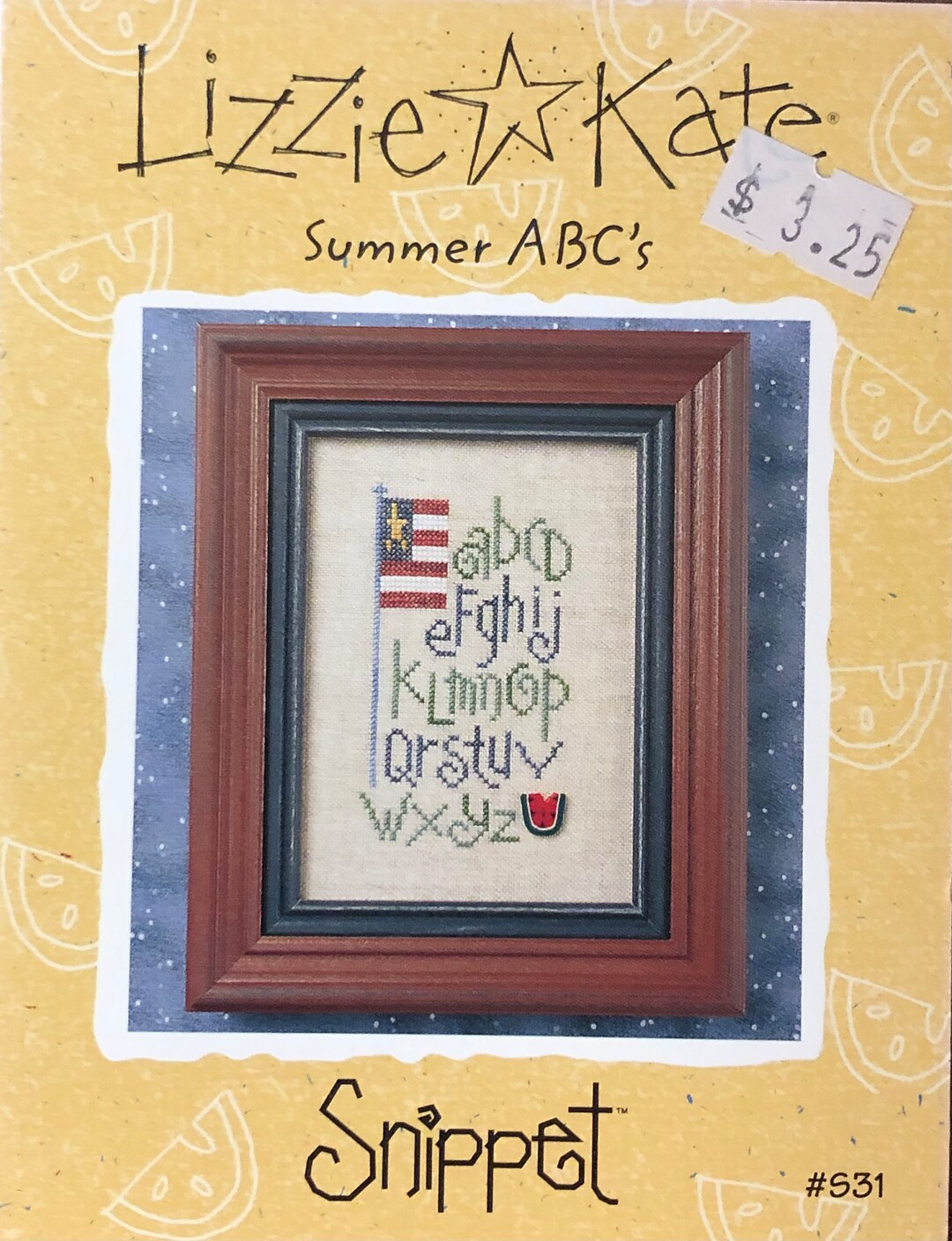 LIZZIE Kate~cross Stitch Pattern~snippet~summer Abcs~no Charm Included ...