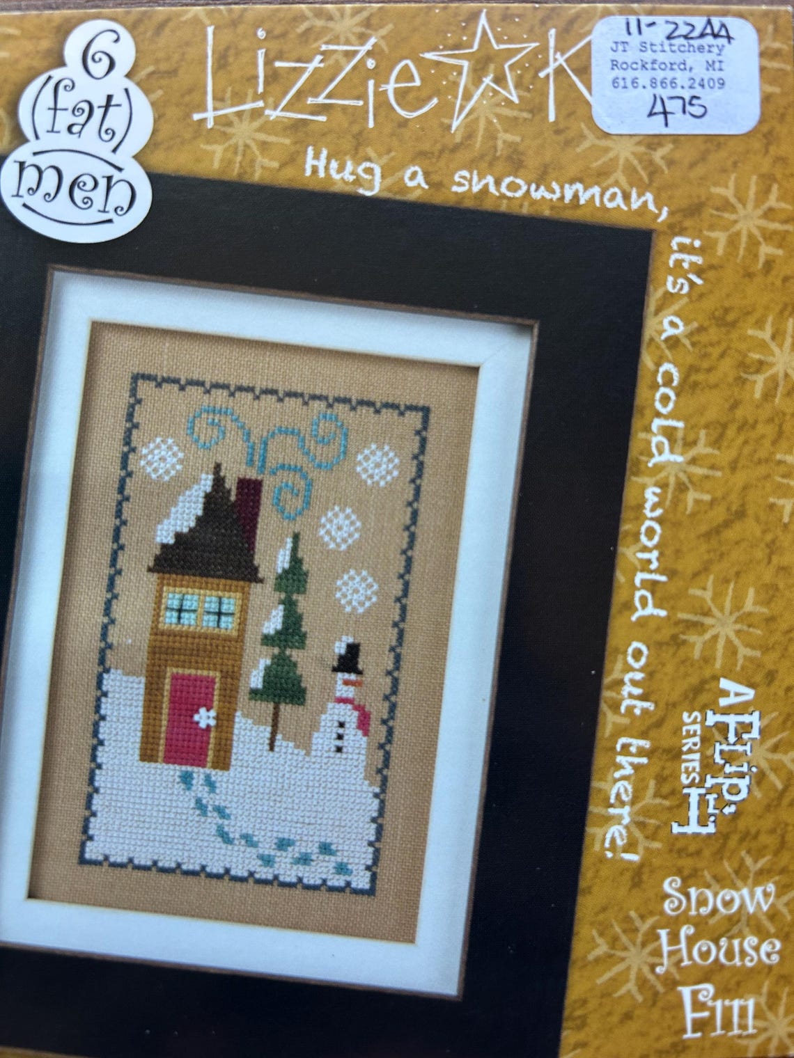 LIZZIE Kate~cross Stitch Pattern~snow House F111 Flip-it Series~charm ...
