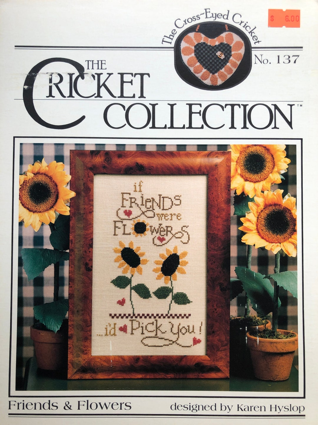 The Cricket Collection~cross Stitch Pattern~friends & Flowers - Etsy