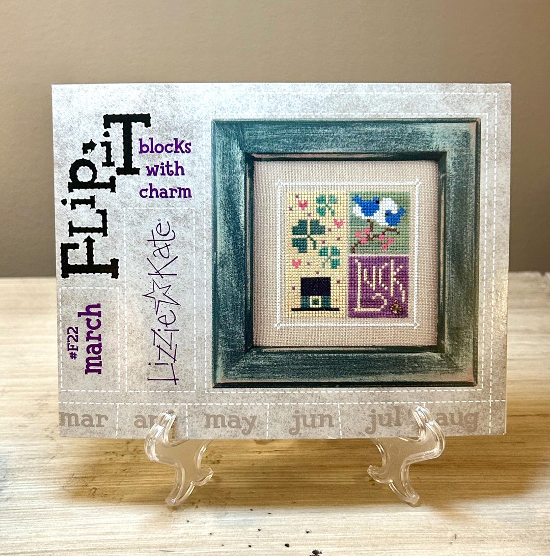 LIZZIE Kate~cross Stitch Pattern~march Flip-it Blocks With Charm~charm Included - Etsy