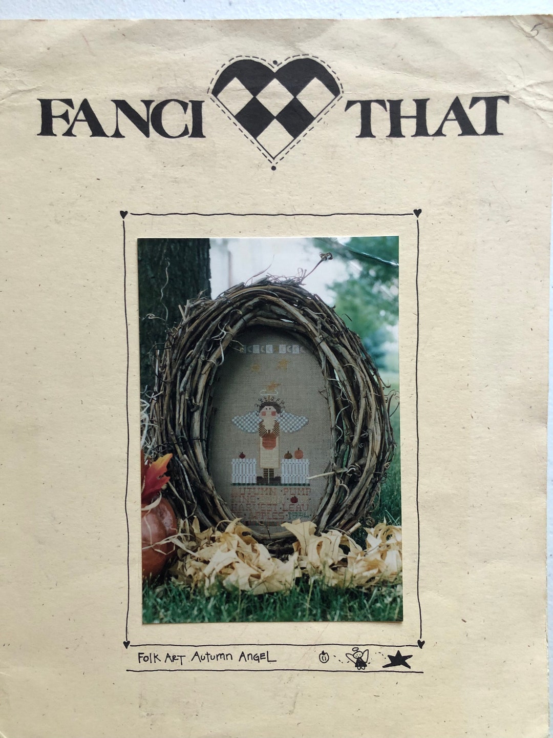 FANCI That~cross Stitch Pattern~folk Art Autumn Angel - Etsy