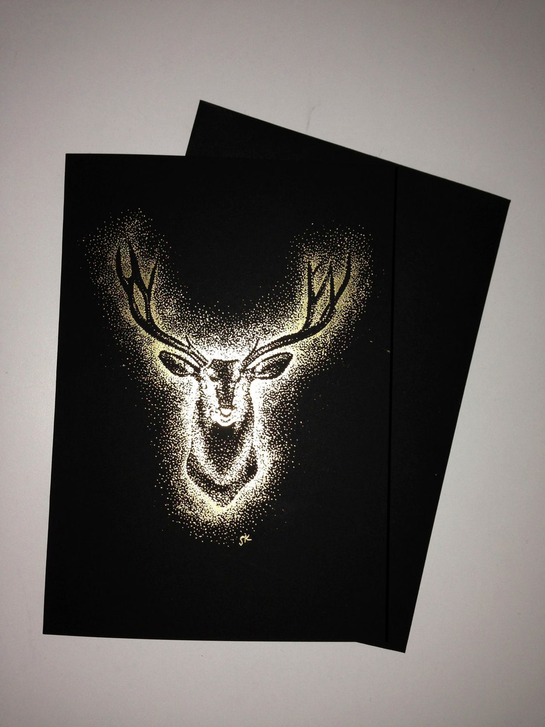 GOLDEN STAG Card With Matching Envelope - Etsy