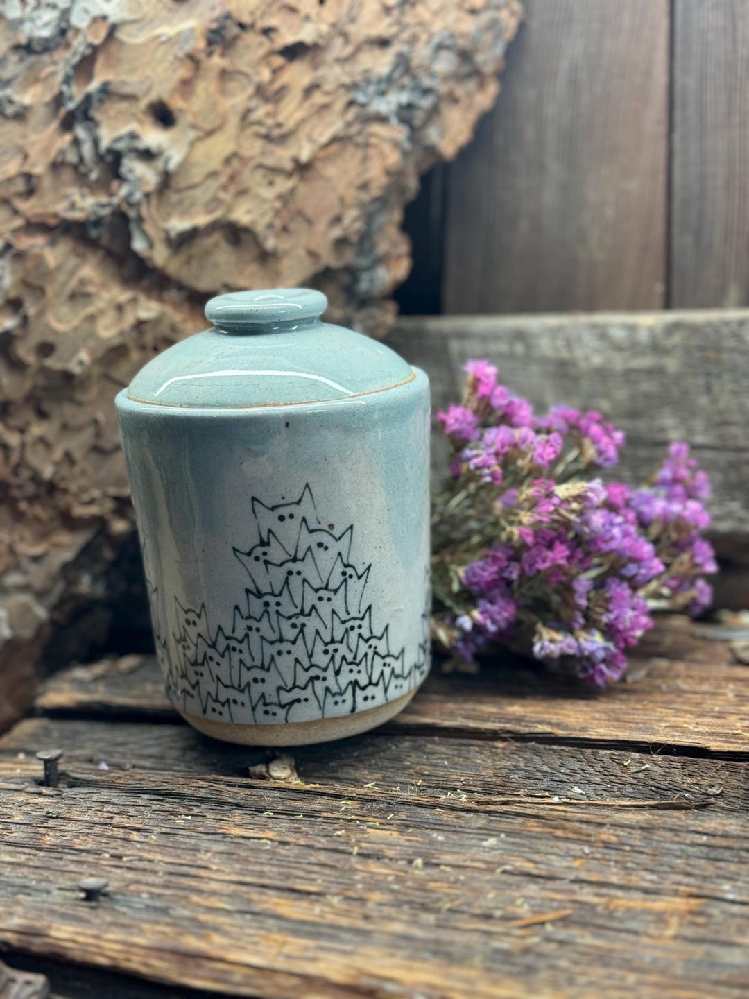 Small Whisker Peaks Lidded Jar Handmade Pottery - Etsy