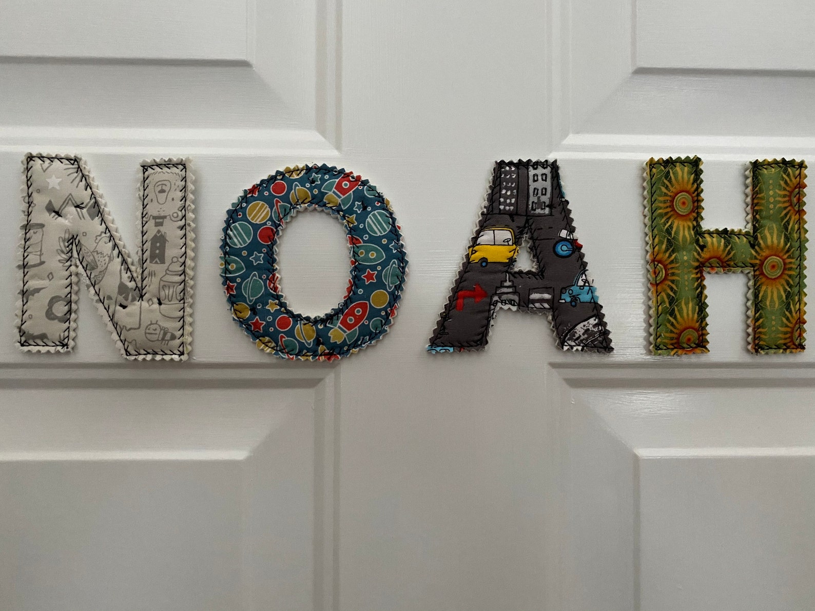 Fabric Magnet Name Letters - Scrappy Rag-edged Alphabet Add-on (set of ...