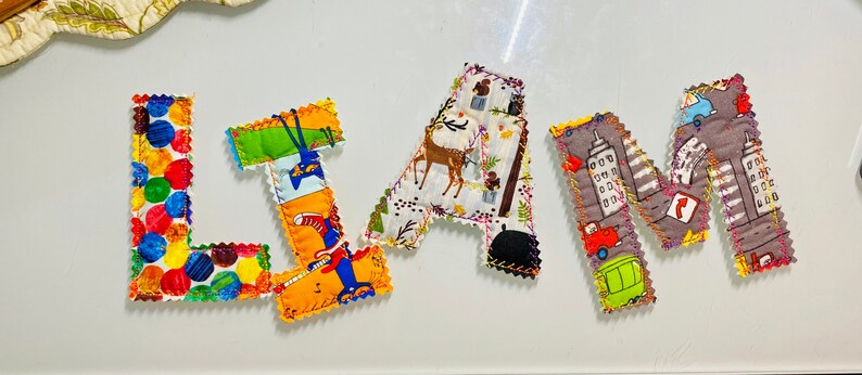 Fabric Magnet Name Letters - Scrappy Rag-edged Alphabet Add-on (set of ...