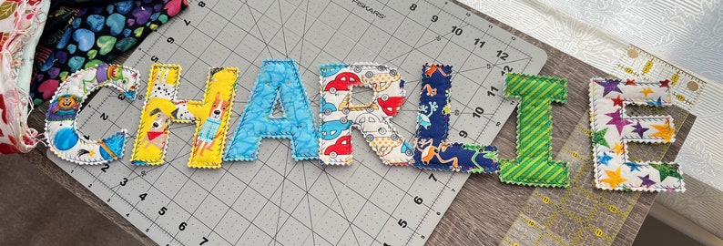 Fabric Magnet Name Letters - Scrappy Rag-edged Alphabet Add-on (set of ...