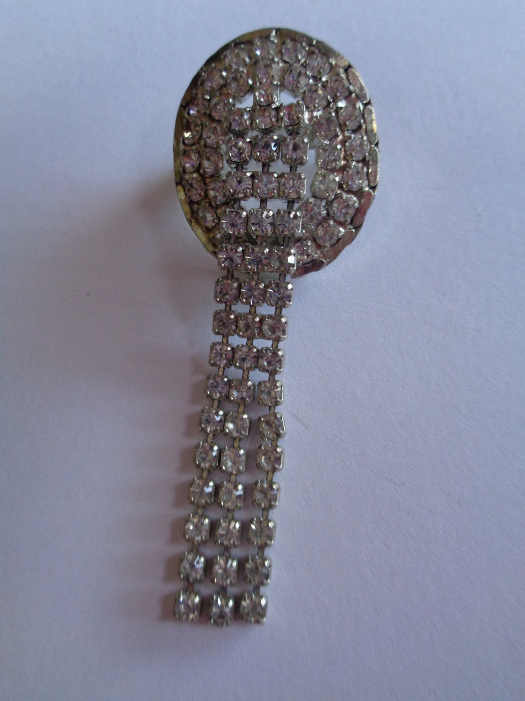 Vintage Unsignierte Oval Strass Strass Brosche/Anstecknadel - Etsy.de
