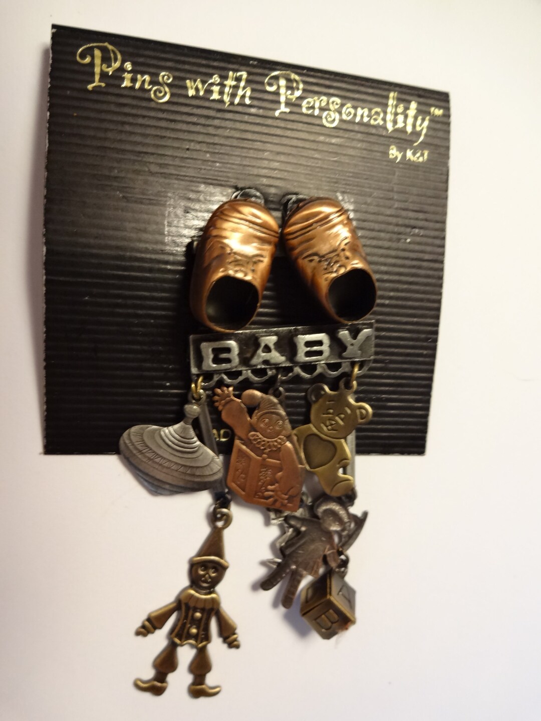 Vintage Signed K&T Baby Dangler Brooch/pin - Etsy