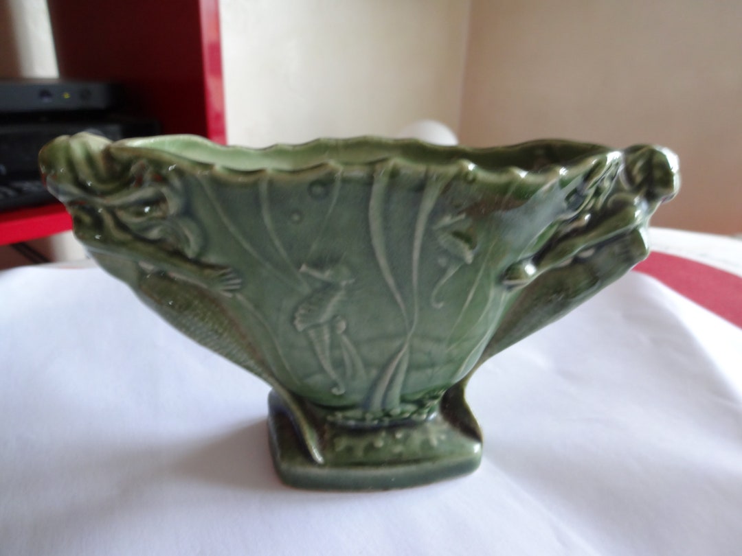 Vintage Signed Wade Ceramic Large Green Mermaid Vase 6 Inch Version - Etsy