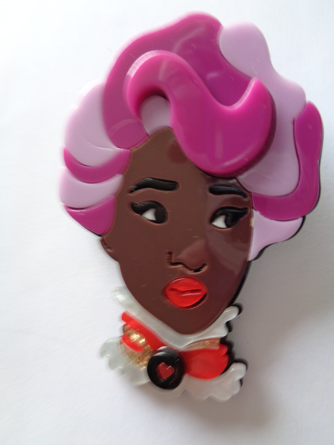 Plastic Colourful African Lady Brooch/pin - Etsy