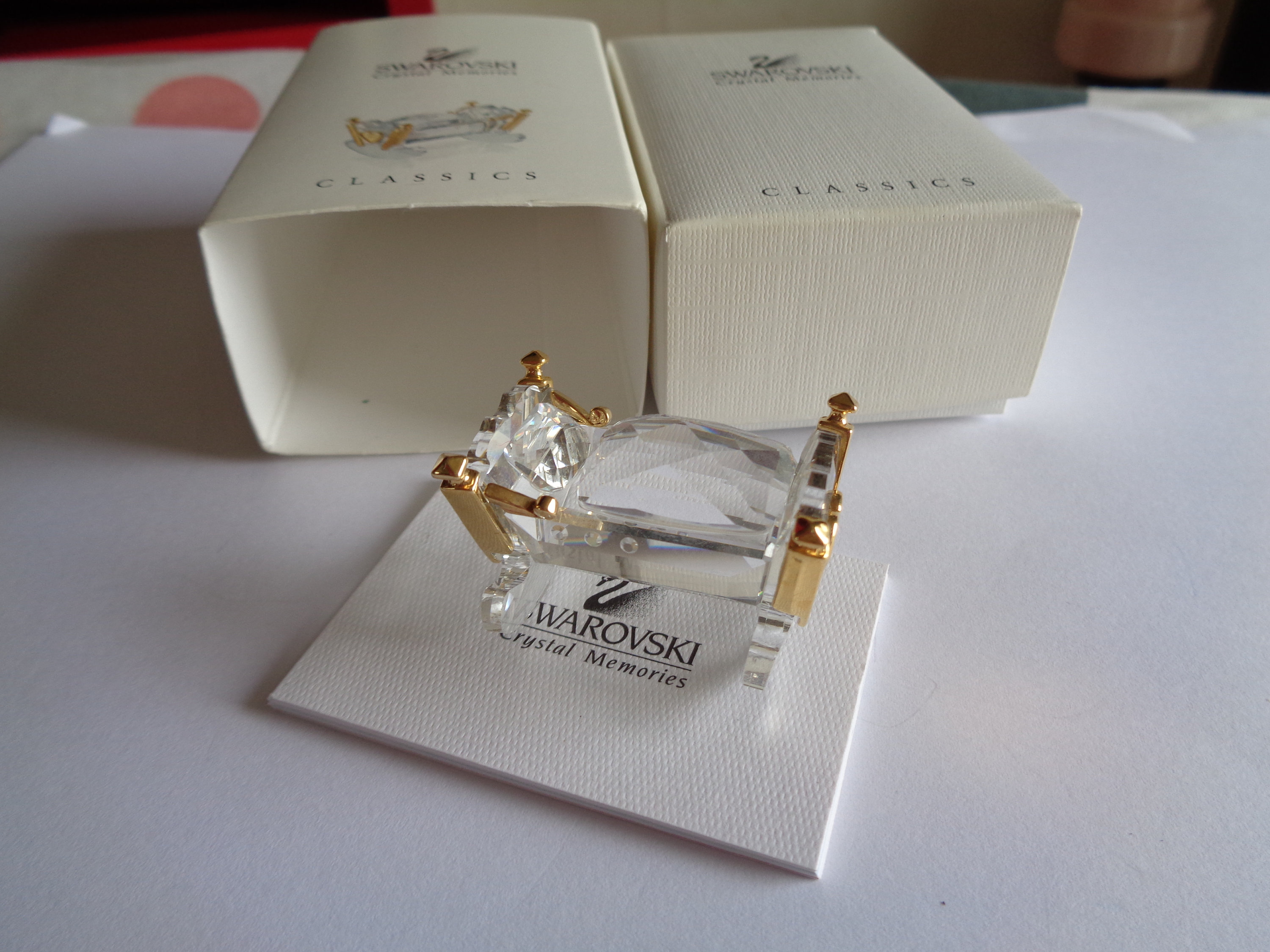 Swarovski Memories Goldtone Trim Baby Crib/cradle Boxed VGC - Etsy