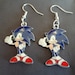 Novelty Sonic the Hedgehog Metal Earrings pierced Ears Only - Etsy