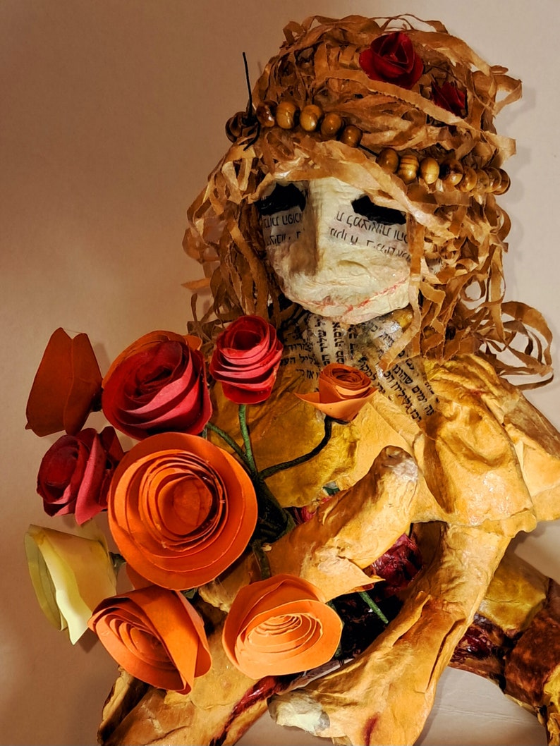 Eco-friendly Art, Paper Mache Statuette, Upcycled Journals, Only Paper ...