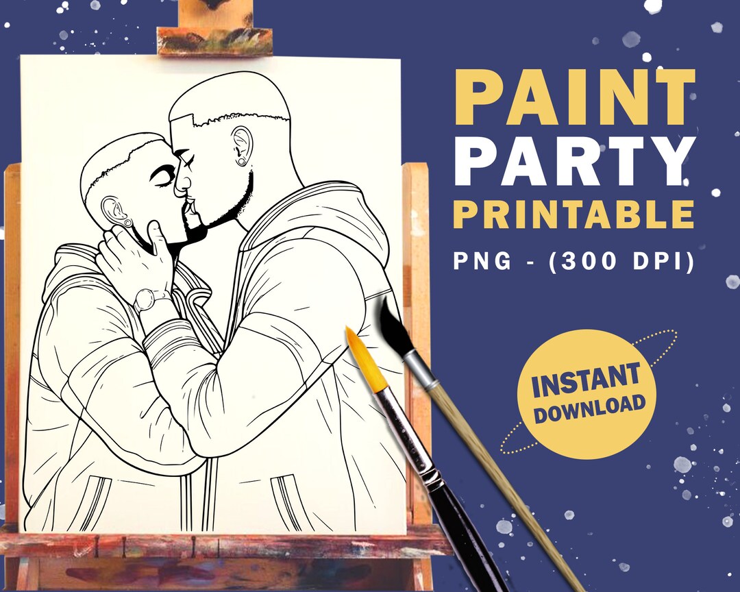 Pride LGBTQ Paint & Sip Party Printable PNG Digital Download DIY Pre ...