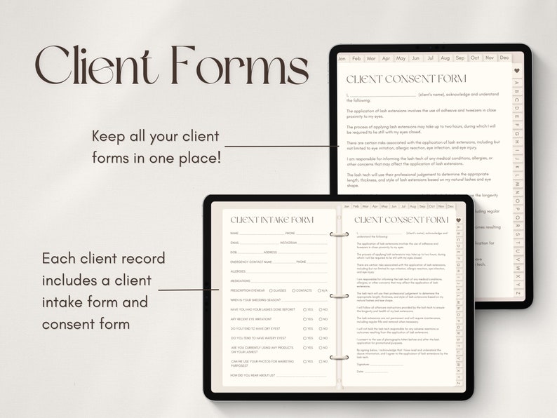 Lash Tech Client Record Book Appointment Calendar Business Planner ...