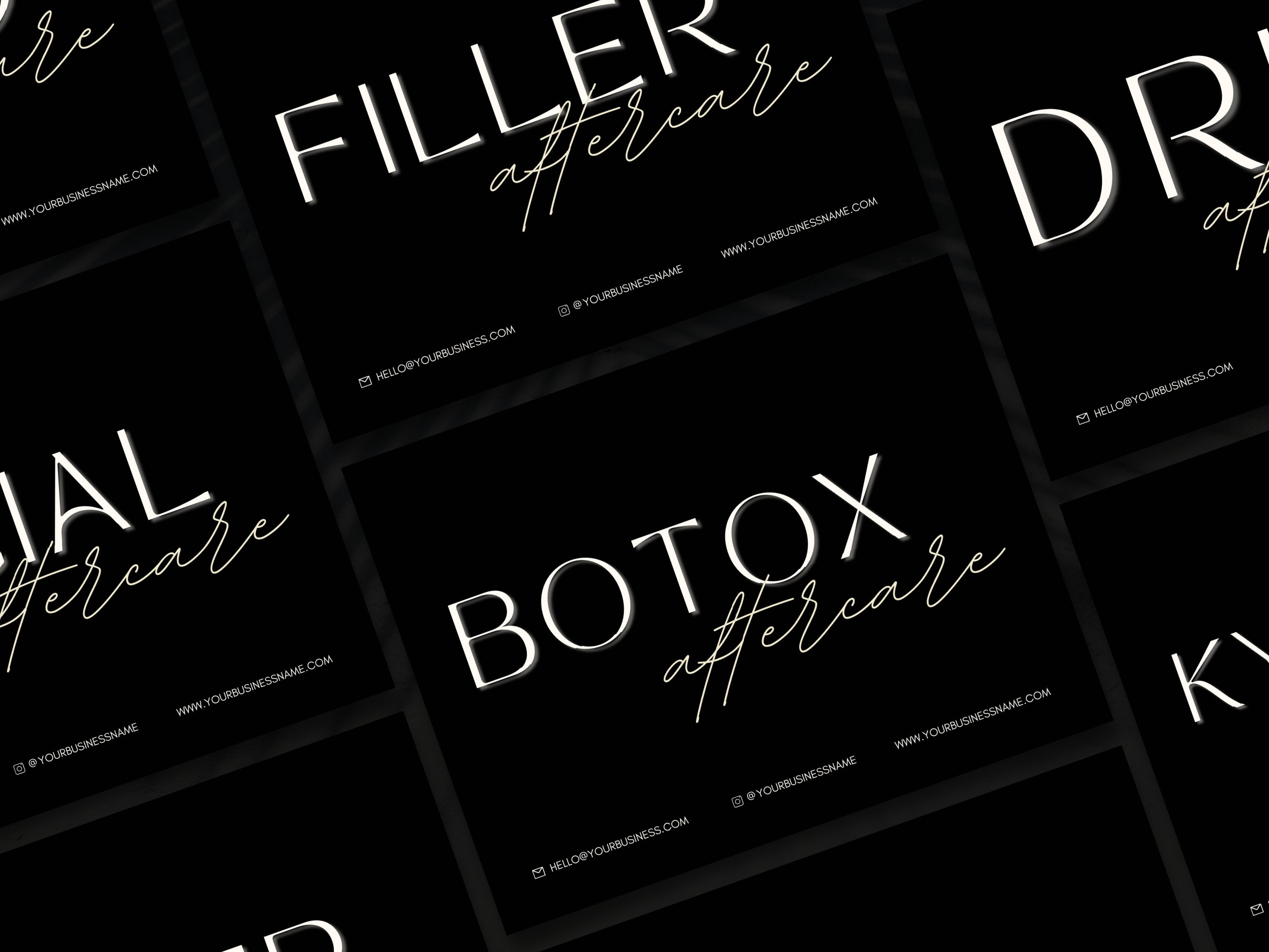 Canva Aftercare Cards Nurse Injector Esthetician Skincare Template Care ...