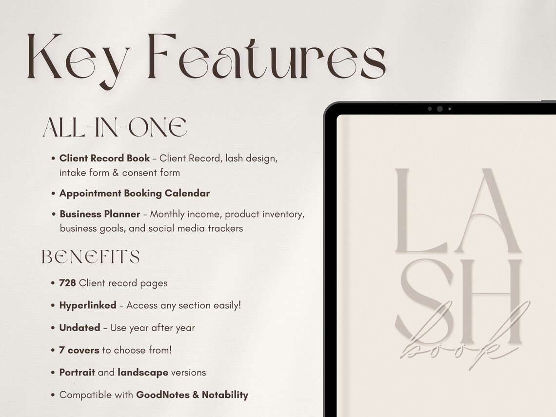 Lash Tech Client Record Book Appointment Calendar Business Planner ...